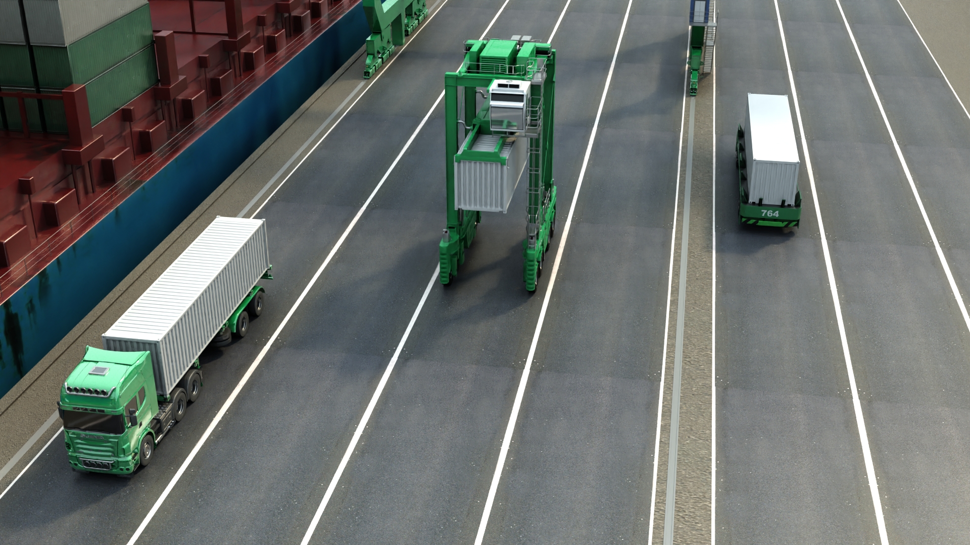 LaseSPC - Straddle carrier positioning systems for Germany - LASE
